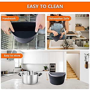 Lineware Slow Cooker Divider Liners for 6-8 QT Crockpot, Silicone Reusable Compatible for Crock Pot Liners Divider Inserts,Dishwasher Safe, Oval Shape,Leakproof & Easy Clean，BPA Free(Upgraded Thicker)