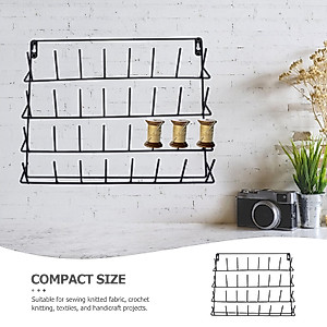 DIYEAH 32 Axis Frame Serger Room Thread Organizer Wall- Mounted Thread Holder Cone Thread Rack Metal Sewing Organizer Hair Braiding Accessories Thread Supplies Wire Rack Embroidered Iron
