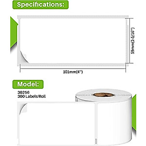 PHOMEMO - Replacement for DYMO 30256-2-5/16" X 4” Shipping Labels, Compatible with Rollo, DYMO Labelwriter 450, 4XL & Zebra Desktop Printers 8 Rolls/2400 Labels