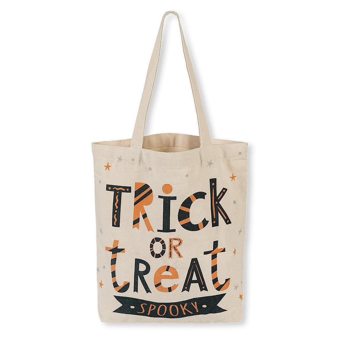 ATFUNSHOP 13.8" Large Halloween Tote Bag Trick or Treat Canvas Reusable Large Bucket for Kids
