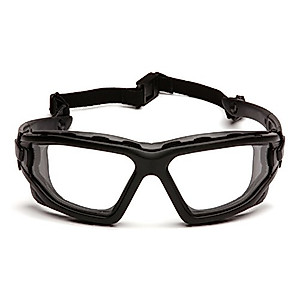 PYRAMEX I-Force Slim Safety Goggle, Black Frame/Clear Anti-Fog Lens