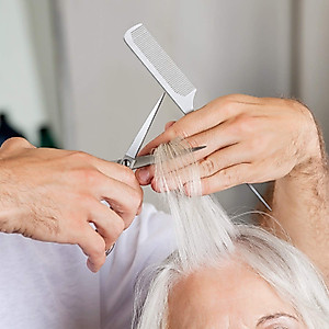 Boao 2 Pieces Metal Tail Combs Stainless Steel Fine Cutting Comb for Hair Styling Cutting(Silver)