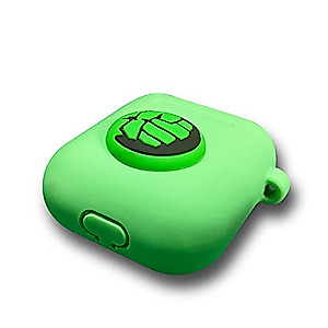 MJCMYC AirPods Case Designed for AirPods 2 & 1, AirPods Case Cover with Keychain,Soft Silicone Material for Boys and Girls,Super Hero Character Surface Earphone Case (Hulk)