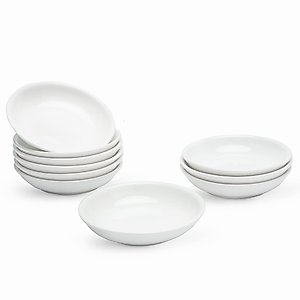 UIBFCWN 3 Oz Soy Sauce Dish, 10 Pcs 4 Inch Ceramic Dipping Bowls Bulk, Dipping Sauce Bowls Mini Appetizer Plates for Seasoning Condiment Sushi Ketchup BBQ, Wide Shallow Cat Bowl