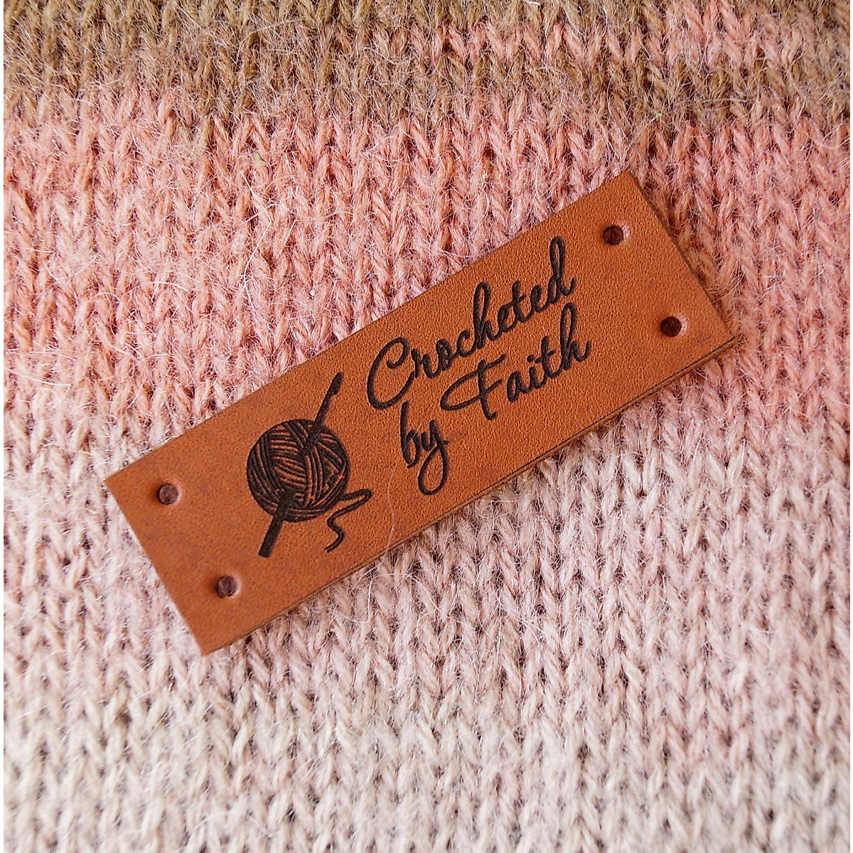 Custom garment labels, leather labels, personalized logo tags, clothing leather labels, knitting tags, labels for crochet products, 25 pc
