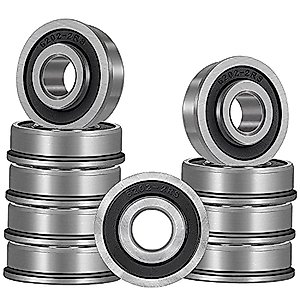 10 Pack Flanged Ball Bearings 5/8" x 1-3/8" x 1/2", Pre Lubricated, for Lawn Mower, Wheelbarrows, Carts & Hand Trucks Wheel Hub, Replacement for JD AM118315, AM35443, Stens 215-038, 215-061 Etc