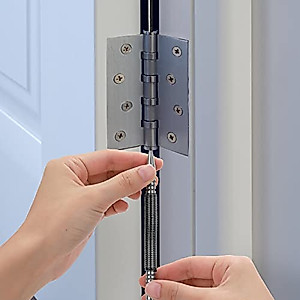 Grevosea 2 Pieces Spring Nail Set, Nail Set Tool and Hinge Pin Tool Dual Head Nail Setter Hammerless 1/8 1/16 and 1/32 Inch Spring Pin Punch Nail 3500 Psi Striking Force Door Pin Siding Removal Tool