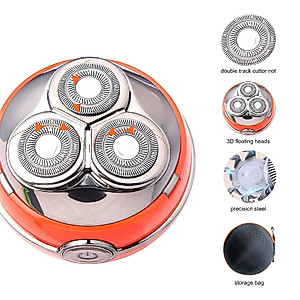 Electric shavers for Men Mini Portable Face Shaver Wet & Dry Waterproof Rechargeable Electric Shaver 4D Rotary Razors Cordless Travel USB Charging