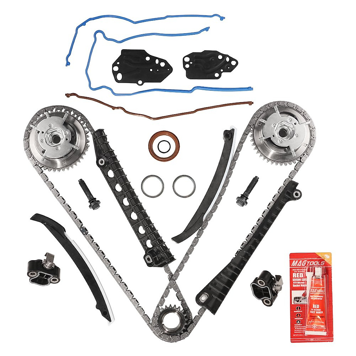 Variable Camshaft Timing Kit - Compatible with Ford & Lincoln Vehicles - 5.4L 24 Valve Triton Expedition, F-150, F-250, F-350 Super Duty, Mark LT, Navigator - Chain, Guide, Tensioner, Phaser