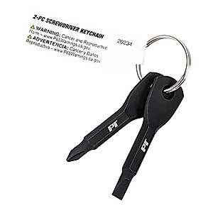 Performance Tool 20234 Keychain Screwdriver Sets: Flat Head Screwdriver Phillips Screwdriver Set, Outdoor Portable Carry-on Emergency Screwdriver Kit, Nut Driver Tools (Black)
