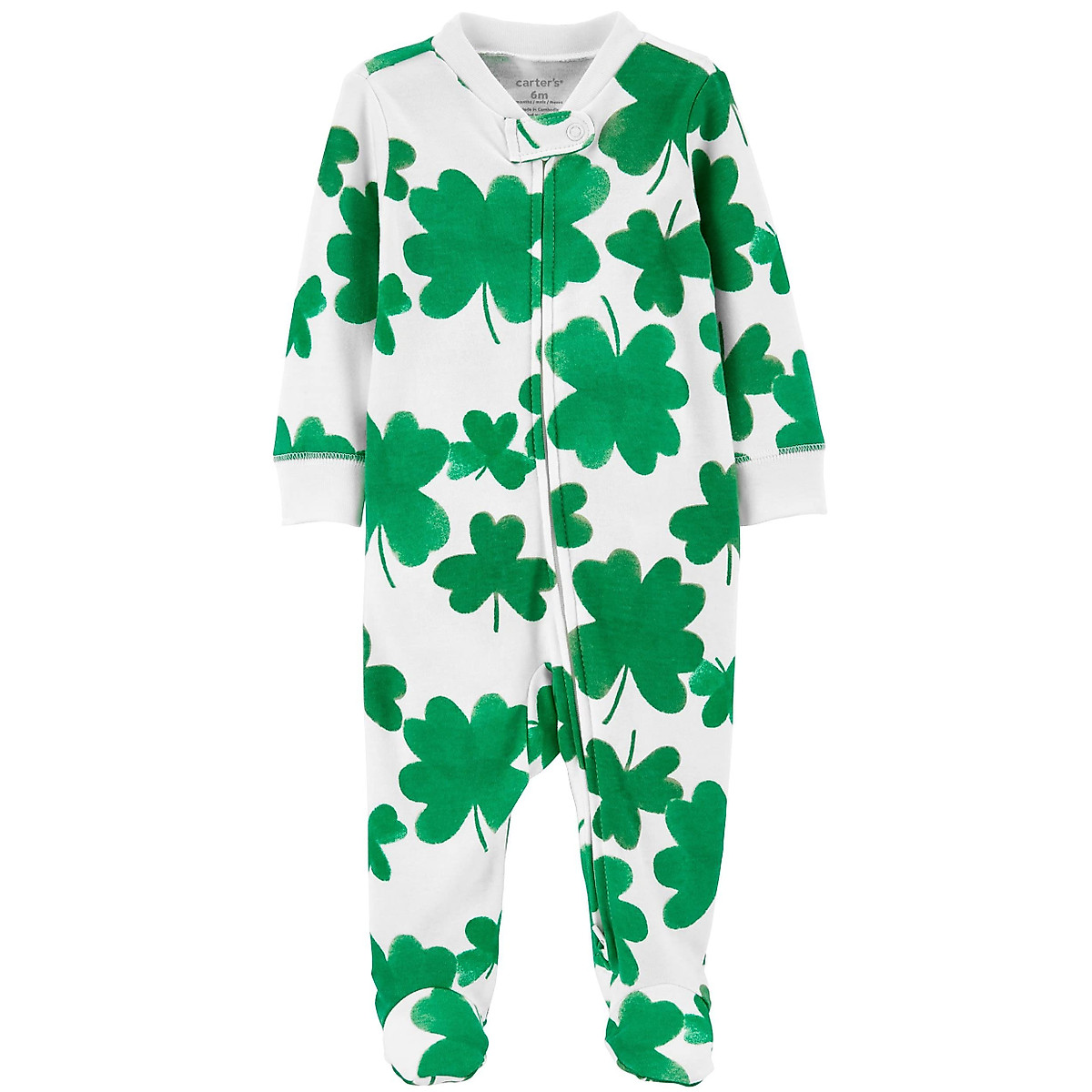 Carter's Unisex Baby St. Patrick's Day Jumpsuit (3 Months, White/Green)
