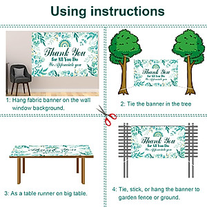 HOWAF We Appreciate You Party Decorations Backdrop Banner, Thank You for All You Do Banner for Thanks to Staff Teachers Doctor Nurses Staff, Team Appreciation Week Green Banner Party,72.8" x 43.3"