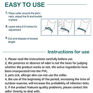 Flea and Tick Collar for Cats - Offers 12-Month Protection, Crafted with Premium Plant Oils, Waterproof, Natural, Safe for Kittens, Includes Free Comb and Tweezers, 13.8 in (2 Packs)