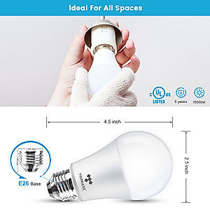 Torkase A19 LED Light Bulbs 100 Watt Equivalent, 13 Watt 1500 LM Bright Standard LED Bulbs Non-Dimmable,E26 Screw Base, 5000K Natural Daylight White,Milky Energy Saving Light Bulbs,UL Listed(24-Pack)