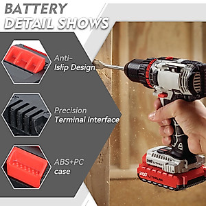 Replacement for Porter Cable 20V Battery and Charger Combo 2-Pack 3.0Ah PCC680L Batteries+PCC692L Charger Compatible with Porter-Cable 20V Lithium-Ion Tools Battery PCC685L PCC680L PCC681L PCC682L PCC