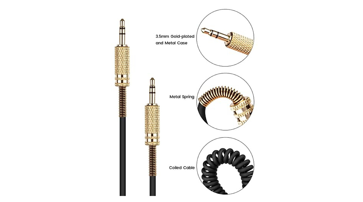 BUTIAO Marshall Speaker Cable - Coiled 3.5mm Aux Cord