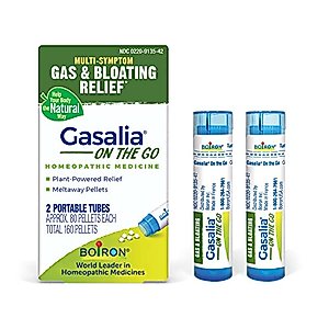 Boiron Gasalia On The Go for Relief from Gas Pressure, Abdominal Pain, Bloating, and Discomfort - 2 Count (160 Pellets)