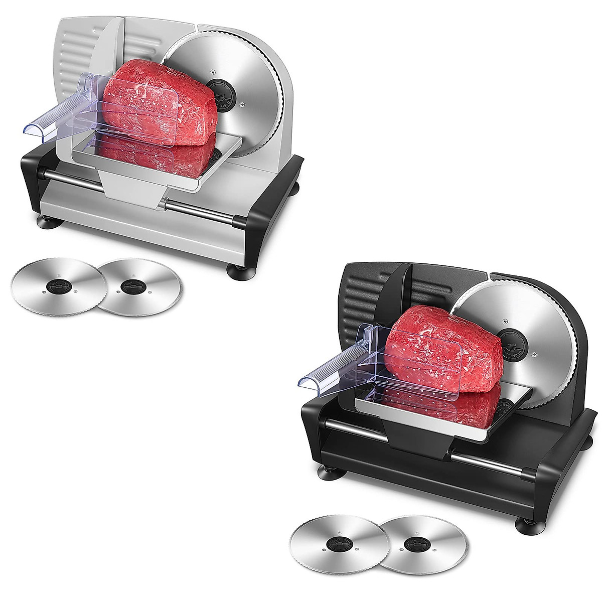Two 7.5" Blade Meat Slicer 200 Watt for Home Use