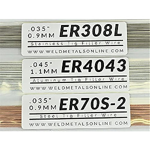 Thin Metals TIG Welding Starter Kit - 20 Carbon Steel .036” Coupons, 20 Stainless Steel .038" Coupons, 20 Aluminum .032" Coupons - 1 Universal Tungsten - Carbon Steel, Stainless Steel, Aluminum Filler