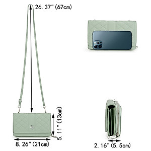 UTO Small Crossbody Shoulder Bag for Women Cellphone Bags Card Holder Ladies Wallet Purse and Handbags Green