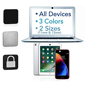 Webcam Cover Black 6 Pack, NanoTech Reusable Adhesive Protection and Security for Laptops, Smartphones, Tablets, Desktop - Works Safely on Any Electronics Surface - Protect Your Privacy