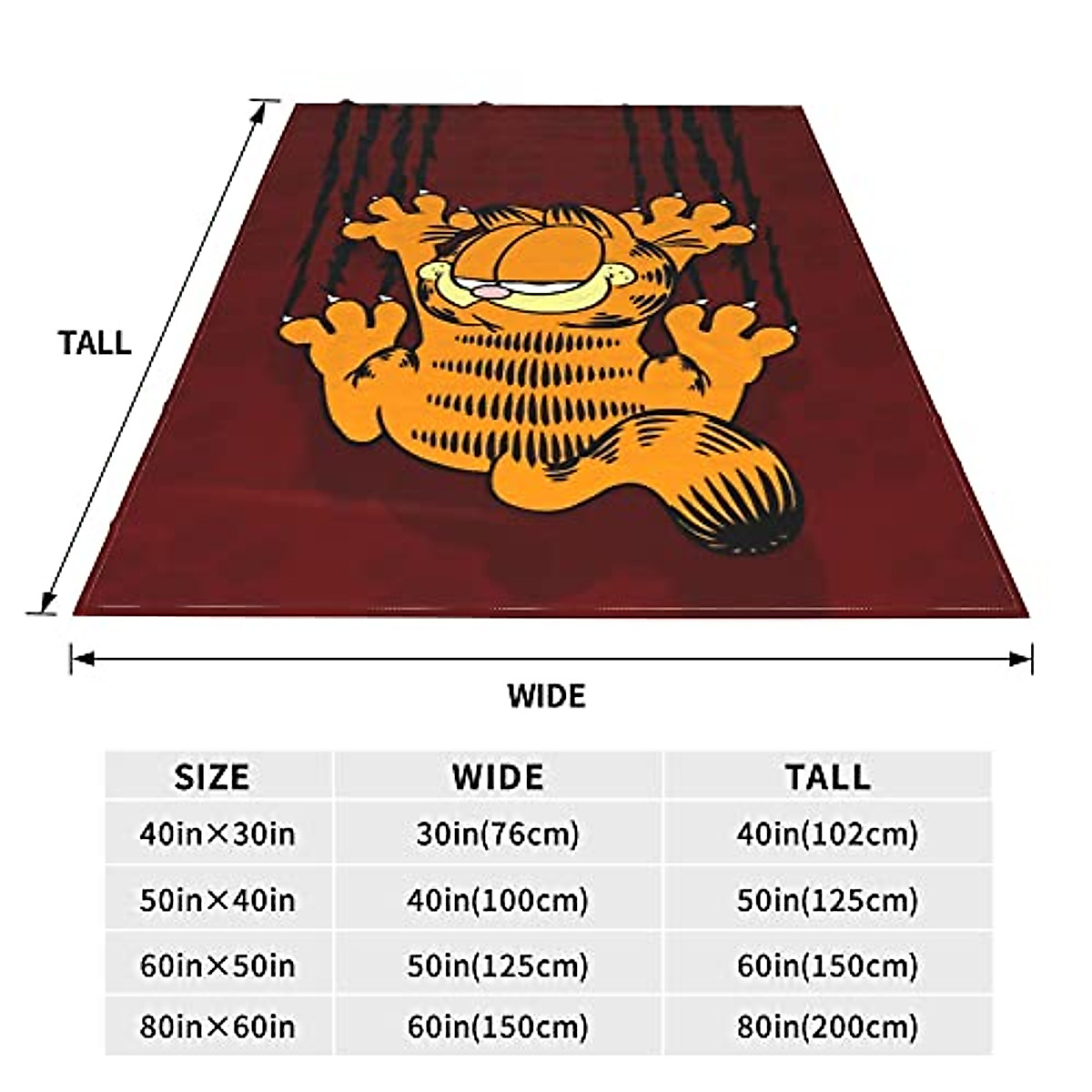 Cartoon Cat Flannel Throw Blanket Luxury Warm Blanket for Sofa Bed Room Decor Car Bed Camping (G1, 40"x50")