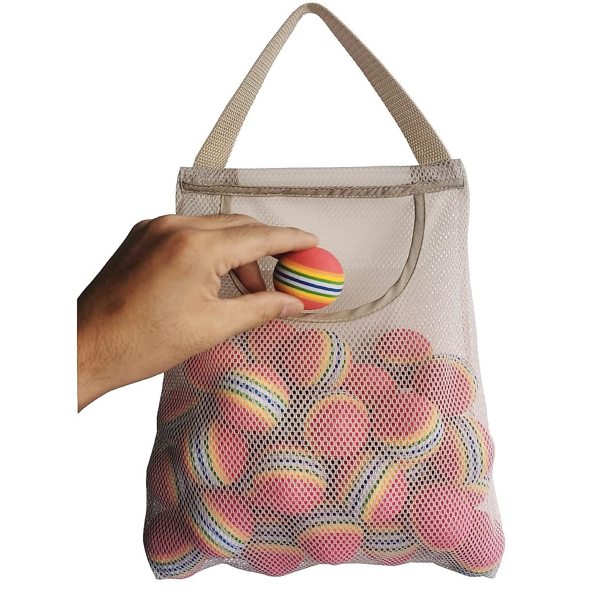 5Pack Hanging Mesh Onion Bags Mesh Garlic Net Bags Reusable Net Storage Produce Bags (Portable open pocket)