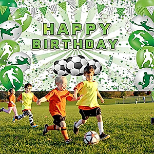 Soccer Themed Birthday Party Decoration Soccer Happy Birthday Backdrop Photo Background Banner Poster for Soccer Party Decorations Party Supplies 70.8 x 47.2 Inch