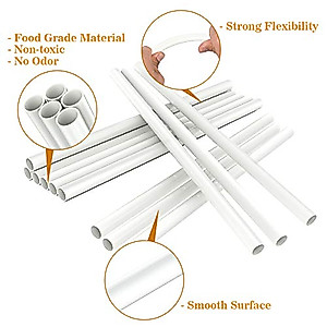 Losris White Plastic Cake Dowel Rods for Tiered Cake Supports 0.4 Inch Diameter Cake Sticks for Stacking Round Cake Straws (12inch-12pieces)