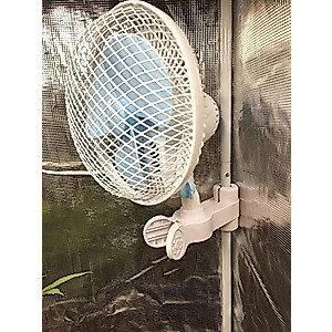 blessny 6" Grow Tent Fan Oscillating for Pole Mount 0.59-1 in, 8 Ft Long Cord Small Clip-on Fan for Home Growing, 20W 2-Speeds 39dB Quiet with Heavy Duty Clamp