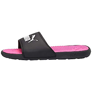 PUMA Cool Cat Jr Girls' Youth Sandal 7 M US Big Kid Black-White-Pink