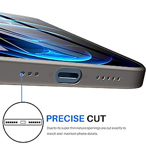 TOZO Compatible for iPhone 12 Case and Compatible for iPhone 12 Pro Case 6.1 inch Hard 0.35mm World's Thinnest Protect Shell Semi Transparent Light Weight Thin Cover Matte Finish Black