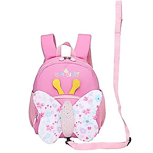 DNSHAN 3D Animal Toddler Bag Girls Boys, Preschool Kindergarten Daycare Nursary Travel Mini Toddler Bookbag with Anti-Lost Safety Rope,School Bag for Baby Girl Boy 2-4 Years