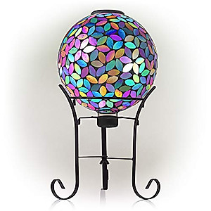 Alpine Corporation GRS122A-SLR Gazing Globe, 10" L x 10" W x 12" H with Stand: 17" H, Purple