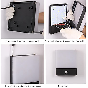 AIRTWESD 20W LED Outdoor Wall Light with Motion Sensor Outdoor Lighting Sconce Waterproof Wall Mounted Sconce Light for Patio Porch Courtyard Garden Backyard Villa Warm White 3000K