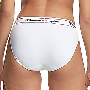 Champion Panties, Heritage Bikini Underwear for Women, Moisture-Wicking, Cotton Stretch, White, 2X Large