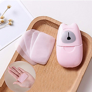 KISEER 4 Boxs (200 Sheets) Mini Portable Travel Soap Paper Sheets Disposable Hand Washing Bath Scented Paper Soap for Outdoor, Camping Hiking