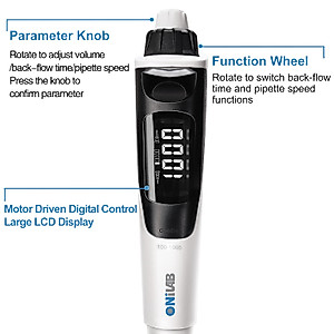 Electric Single Channel Pipette Laboratory Micropipette Adjustable Volume Pipettors 100-1000μL…