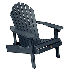 highwood Hamilton Made in The USA Folding and Reclining Adirondack Chair, Adult Size, Federal Blue