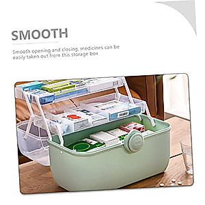 KICHOUSE Large Capacity Multi Medicine Organizer Box Lockable Storage Box for Family Use Home Medicine Box with Detachable Tray for Emergency Supplies
