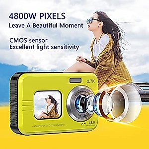 Digital Cameras for Photography Compact Waterproof Action Camera with 2.7K Ultra HD Video, 48MP Frame Grabs, Image Sensor, Live Streaming, Stabilization，Digital Camera Full HD Video Camera (Color : C