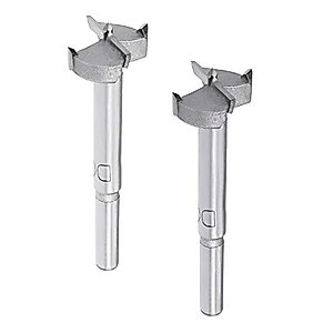 uxcell Forstner Drill Bits 24mm, Tungsten Carbide Wood Hole Saw Auger Opener, Woodworking Hinge Hole Drilling Boring Bit Cutter, 2pcs (Gray)