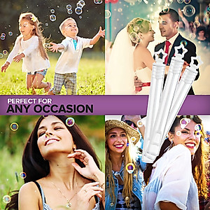 Wedding Bubbles Bulk - White Star Top Wands (100 Count) Individual Mini Bubble Wand Favors for Weddings, Celebration Party Favor for Guests - Stock Your Home