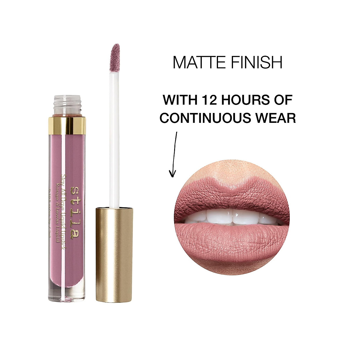 stila Stay All Day Liquid Lipstick, Matte Long-Lasting Color Wear, No Transfer or Bleed Hydrating & Lightweight with vitamin E & Avocado Oil for Soft Lips Patina, .10 Fl. Oz.