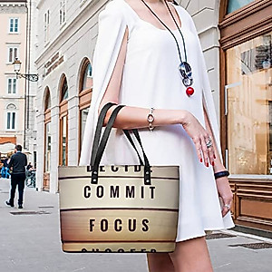 Womens Handbag Wooden Leather Tote Bag Top Handle Satchel Bags For Lady