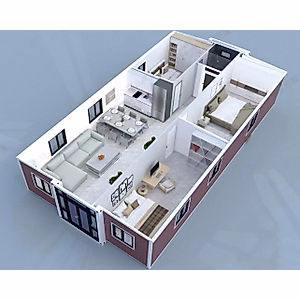 ExpoGroups Portable Prefabricated Tiny 30ft, Expandable Customized Exquisitely Designed Modern Villa Prefab House, Gaurd House, Shop, Warhouse and Campsite, Pre-Wired