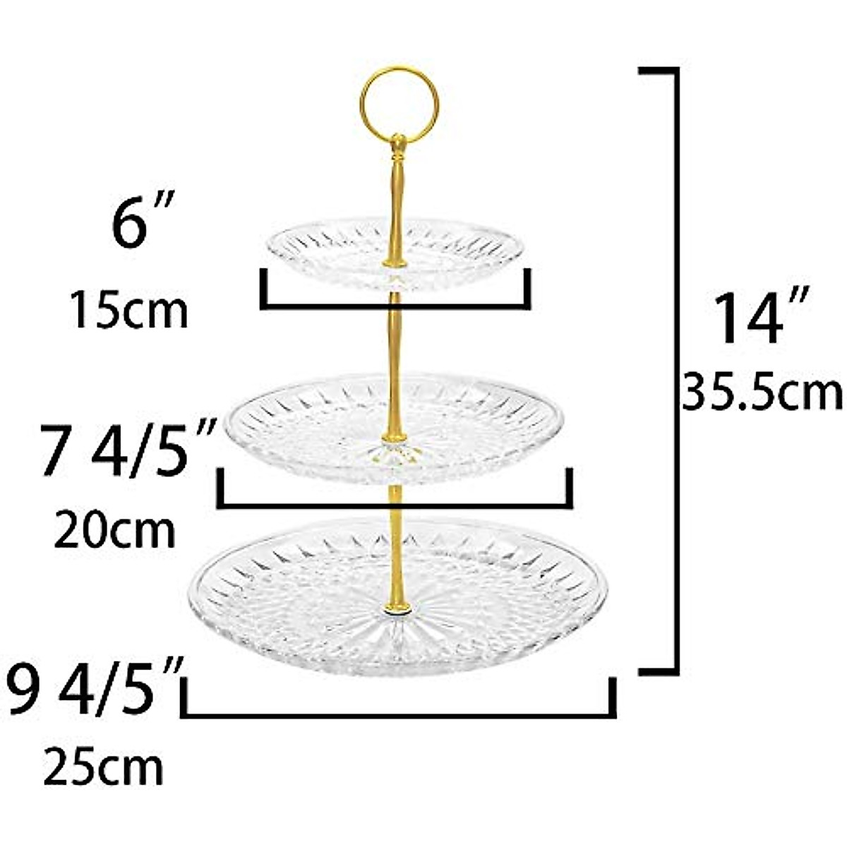 Artliving Acrylic Clear 3-Tier Cupcake Stand Cake Stand Dessert Stands Plate Tea Party Serving Platter Display Tower