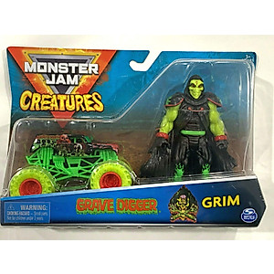 MonsterJam Creatures 2 Pack Grave Digger and Grim Action Figure