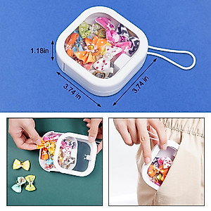 Ishua 4pcs Hair Tie Qtip Organizer, Portable Hair Tie Holder Organizer Can, Travel Qtip Holder Cotton Swabs Dispenser Storage Organizer for Hair Tie Accessorie, Hair Clip, Hair pin, Cotton Swabs