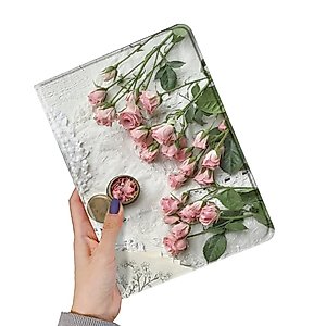 kaitesi Floral Case Compatible with 2022 iPad 10th Generation 10.9 inch Case Flower Pattern Cute Slim Leather Smart Cover with Pencil Holder,Color E